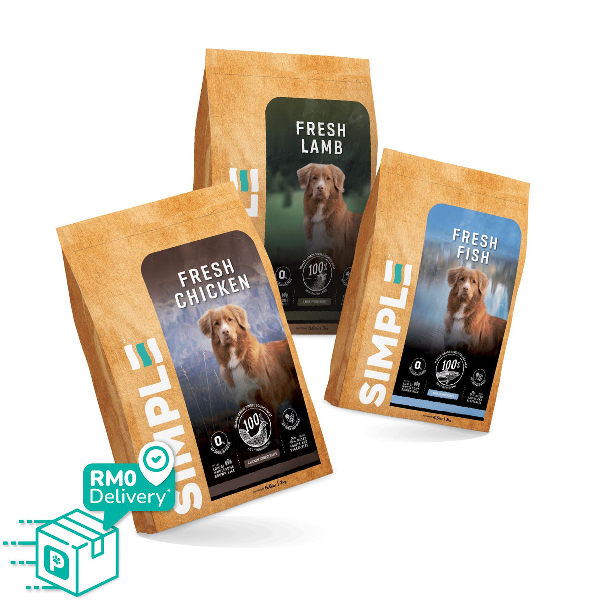 3KG SIMPLE Fresh Human-Grade Meat Dry Premium Dog Food — PetSupply.my